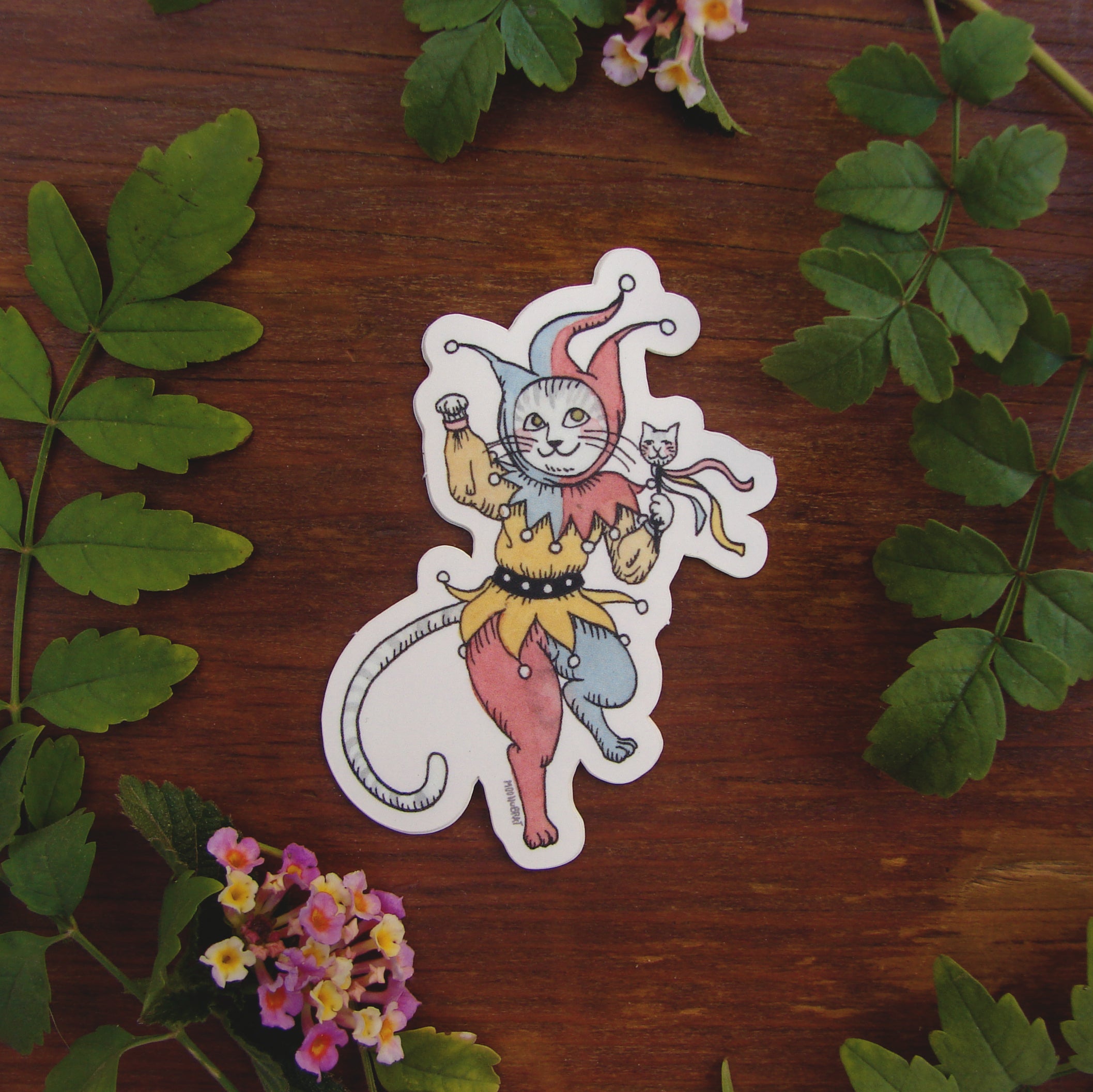 Cat Jester Vinyl Sticker – Moon Brat